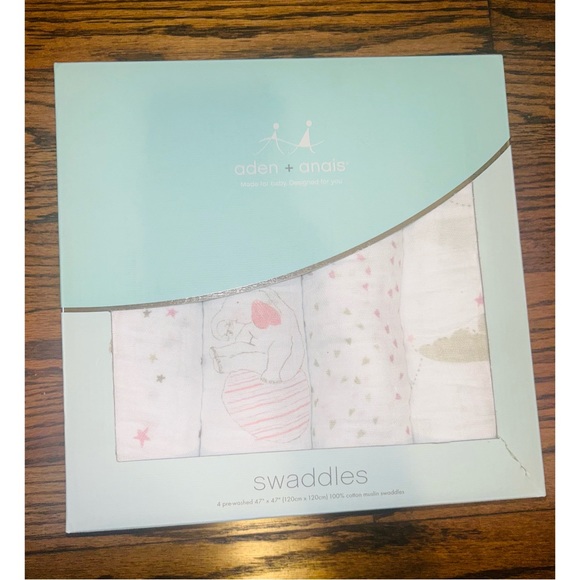 aden + anais | Bedding | New Aden And Anais Pink 4 Set Pack Swaddles Muslim Blankets Elephant ...